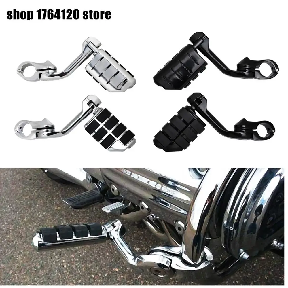 1.25" Highway Engine Guards Long Angled Adjustable Highway Foot Peg ...