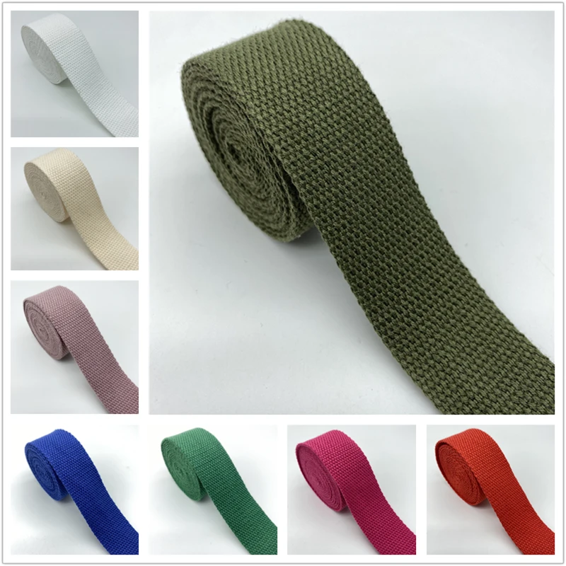2yards/lot 25mm Cotton Ribbon Strap Canvas Cotton Webbing Knapsack ...