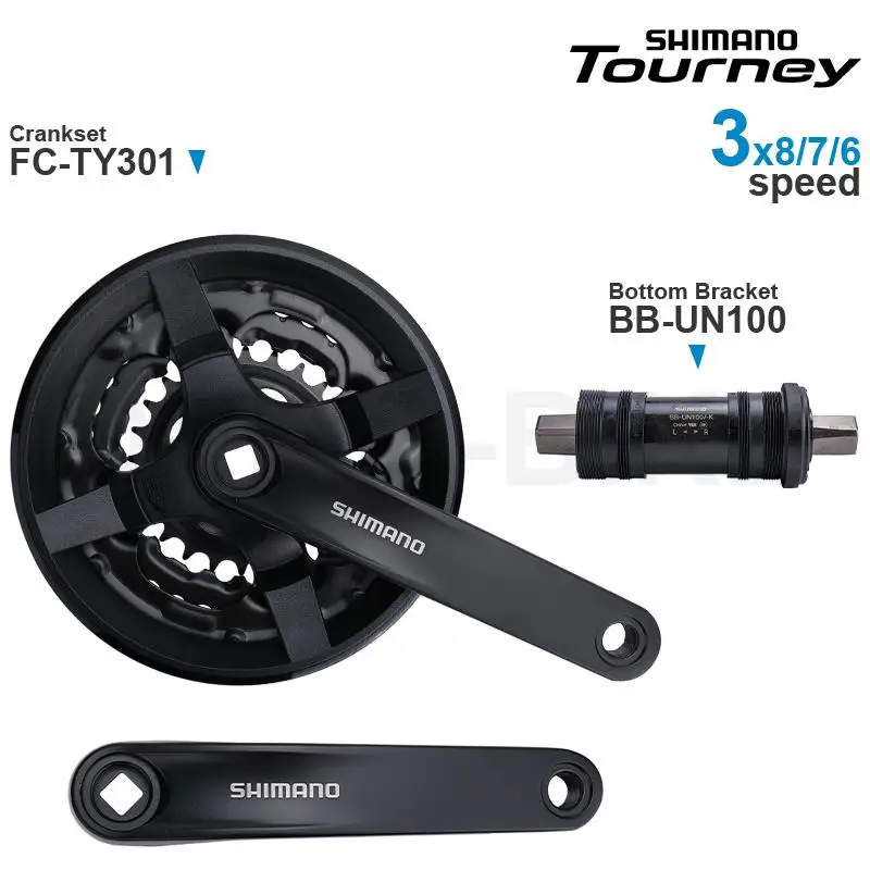 SHIMANO TOURNEY TY MTB Crankset FC TY301 42 34 24T 170mm 181.5 mm Q ...