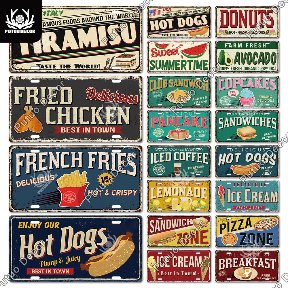 Putuo Decor Food Metal Sign Tin Sign Licenses Plate Decor Plaque Metal ...