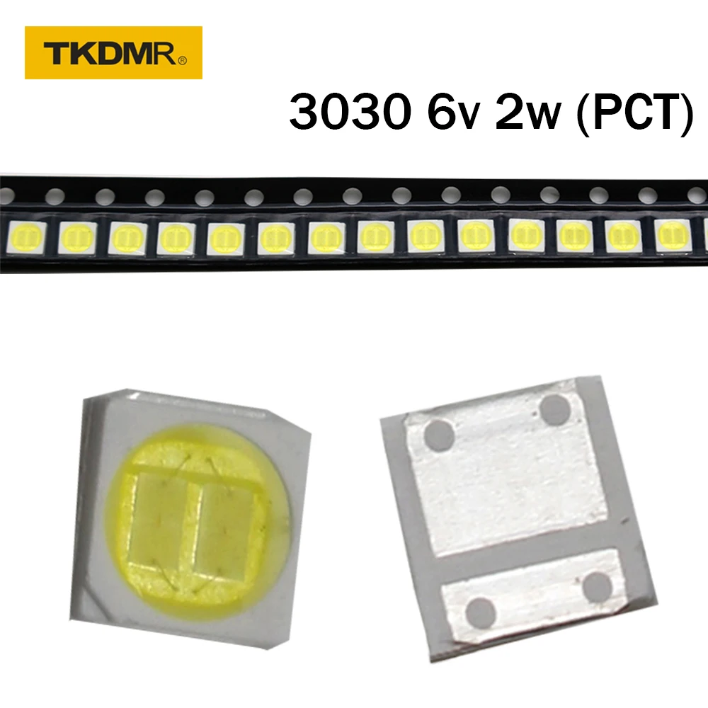100/50pcs TCL LED 백라이트 높은 전원 2W 3030 6V PCT 전류 200 250MA 쿨 white15000 20000k LCD TV 수리 응용 프로그램 ...