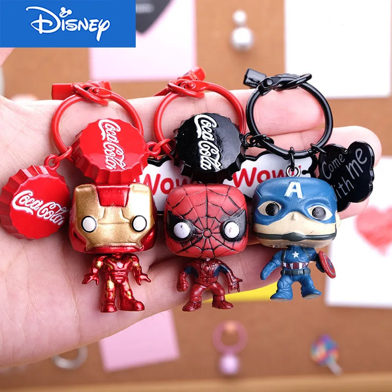 Disney Marvel Key Chains Spiderman Iron Man Hero Cartoon Keychain ...