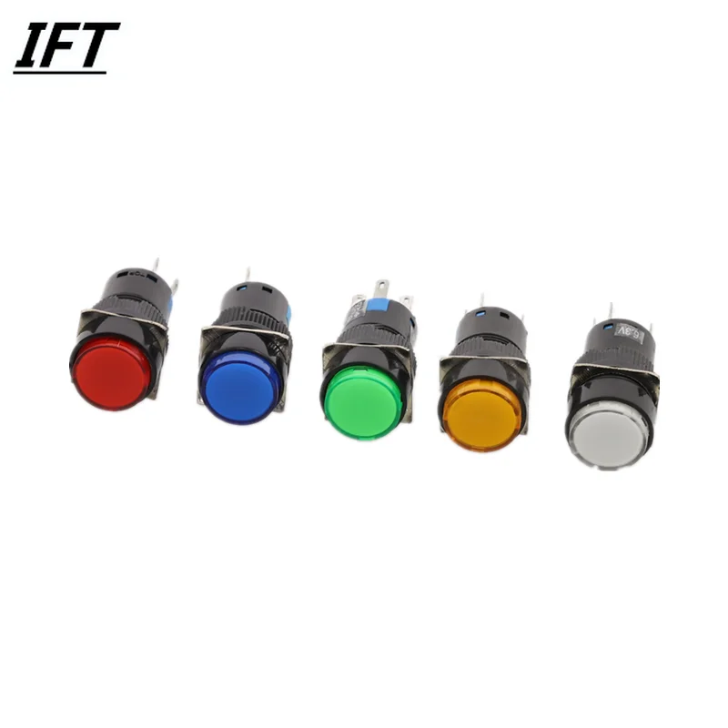 16mm LED Light Push Button Switch Blue Green Red Yellow White lamp ...