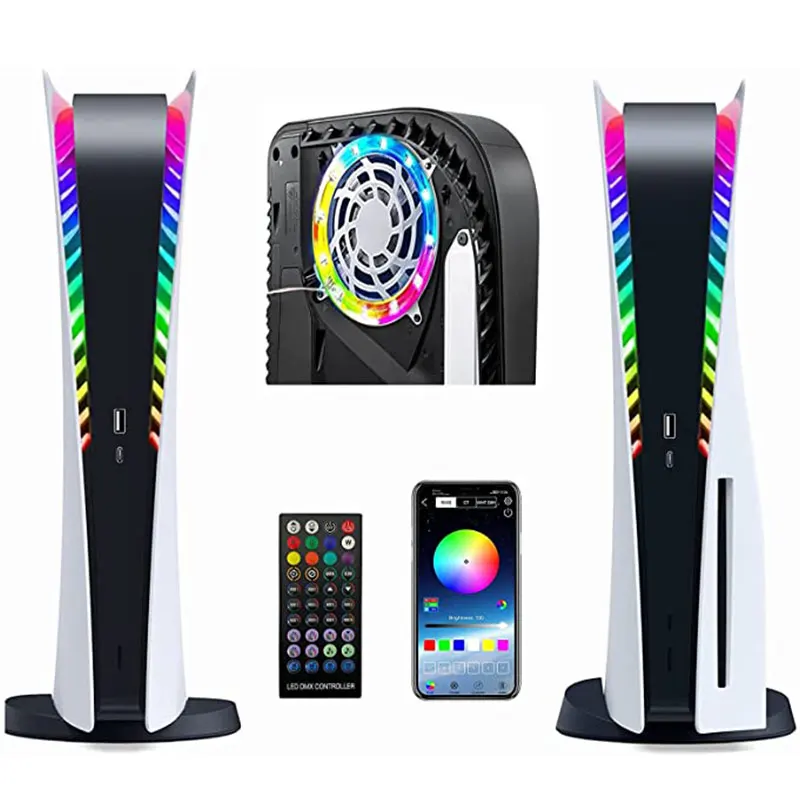 Ps5 led luz tira rgb 8 cores 400 efeitos anel luzes acessórios ...
