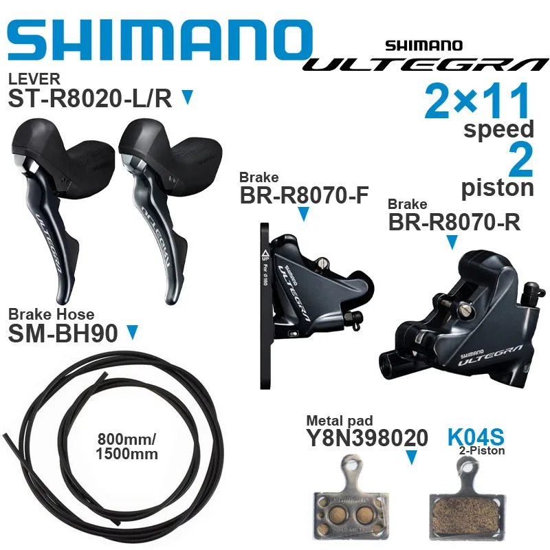 SHIMANO ULTEGRA Hydraulic Brake Groupset for ROAD Bike R8070 2 piston ...