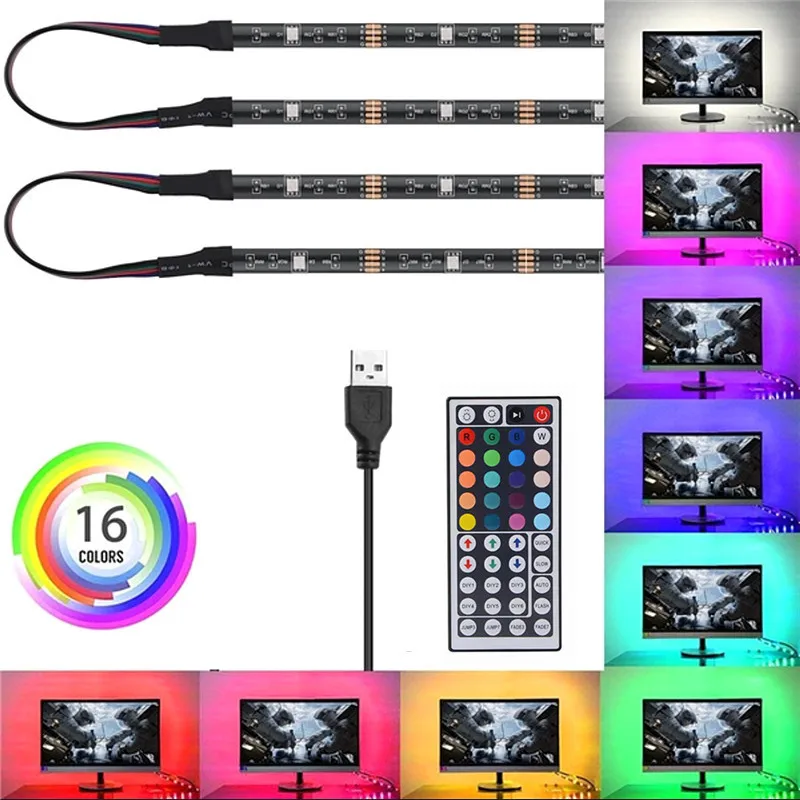 Non-Waterproof-4X50cm-2x50cm-2x100cm-5V-USB-RGB-LED-Strip-Light-5050 ...