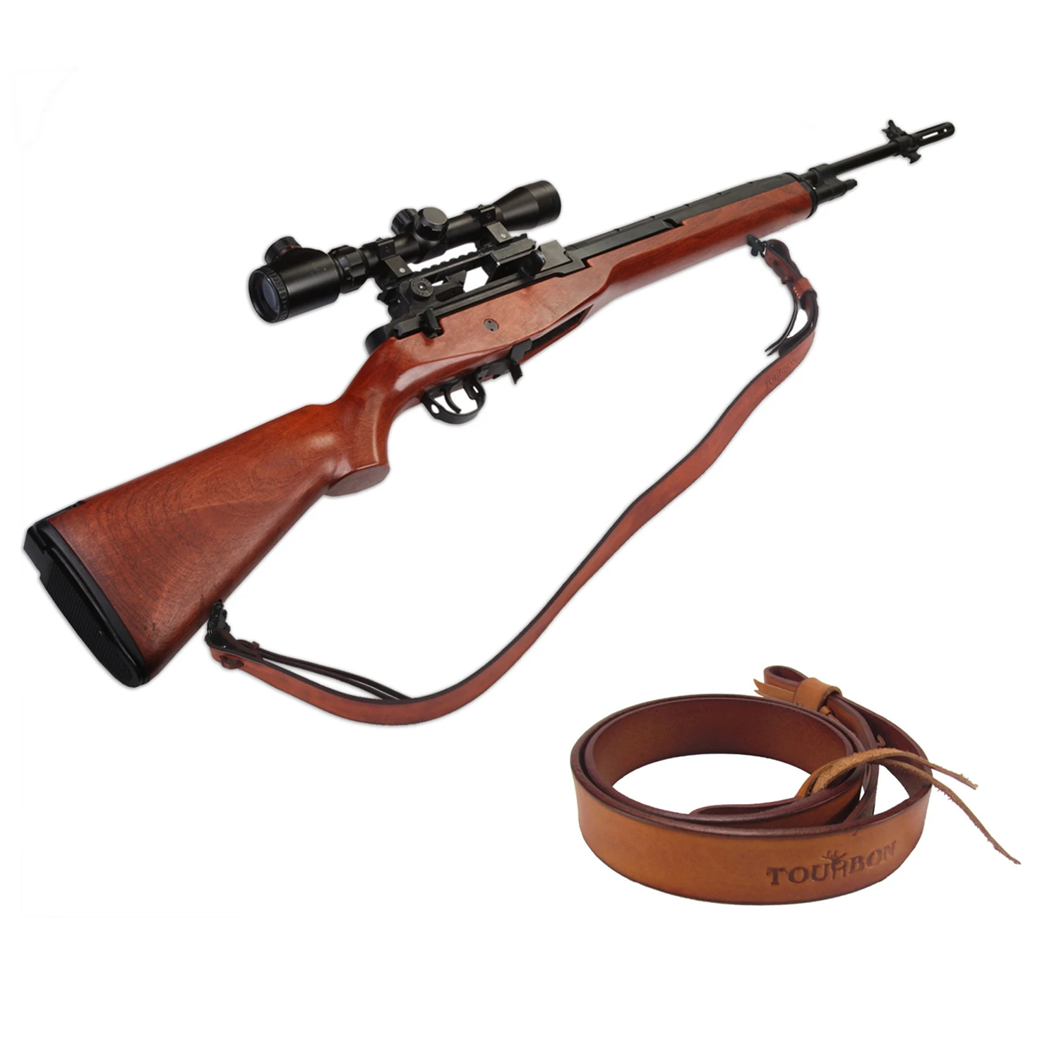 Tourbon Tactical Dual Point Gun Strap Leather Belt Shotgun Slings Rifle ...