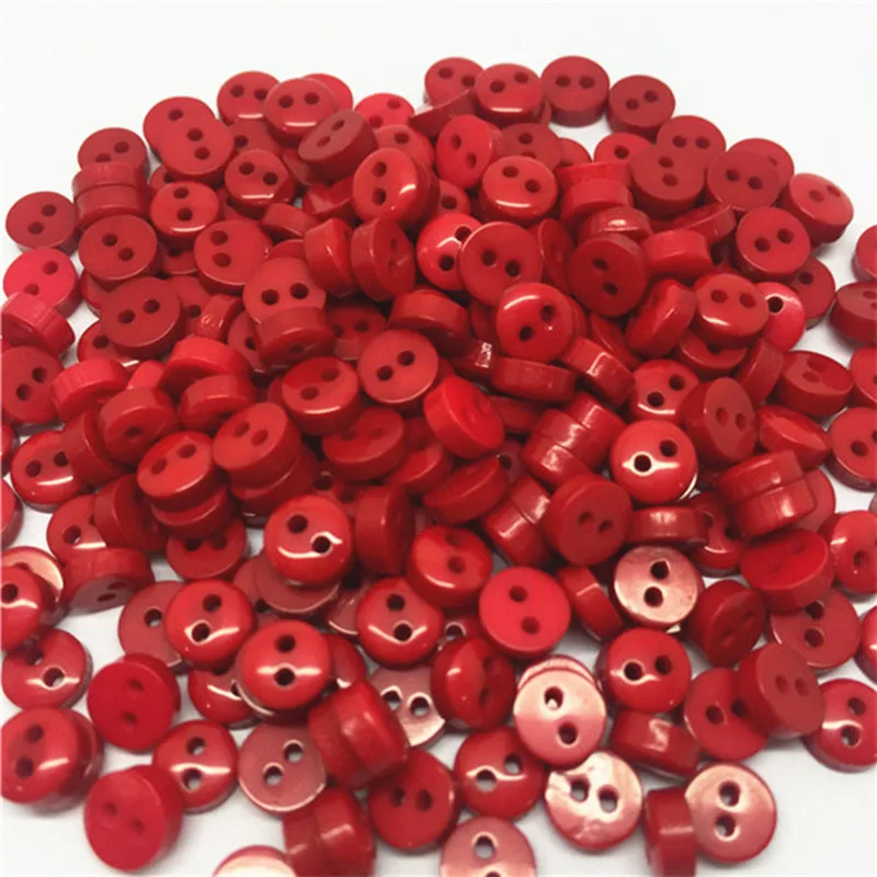Yiasangly 1000Pcs/lot 6mm Mini Tiny Resin Buttons In Red Round Sewing ...