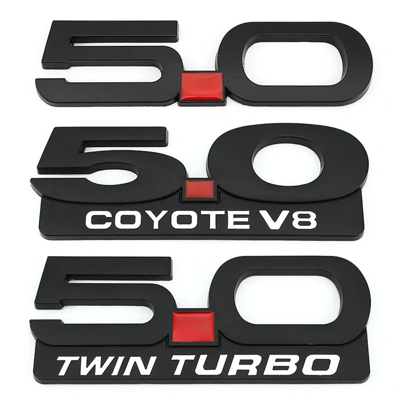 Car-Sticker-5-0-Trim-Front-Hood-Grille-Emblem-Badge-Rear-Trunk-3D-Car ...