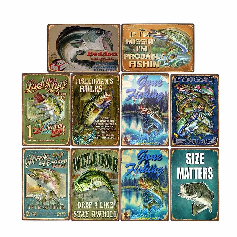 Vintage Fishing Posters | Vintage Fishing Decor | Fishing Signs Vintage ...