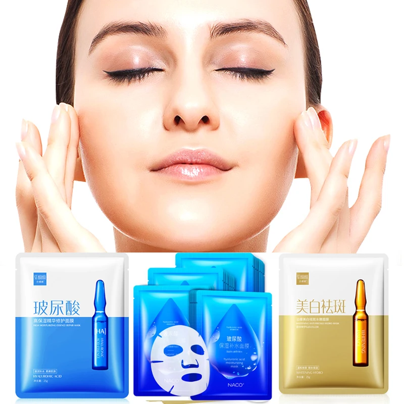 히알루론산 페이스 시트 마스크 콜라겐 화이트닝 한국 뷰티 페이셜 모이스처라이징 스킨 케어 마스카라 마스크 페이스 마스크 3 개트리트먼트 And 마스크