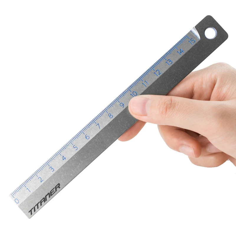 15CM Titanium Alloy Double Sided Straight Ruler EDC Multifunction Tool ...