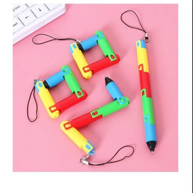 1pc Collapsible Ballpoint Pen Bending Deformation Pen Korean Creative ...