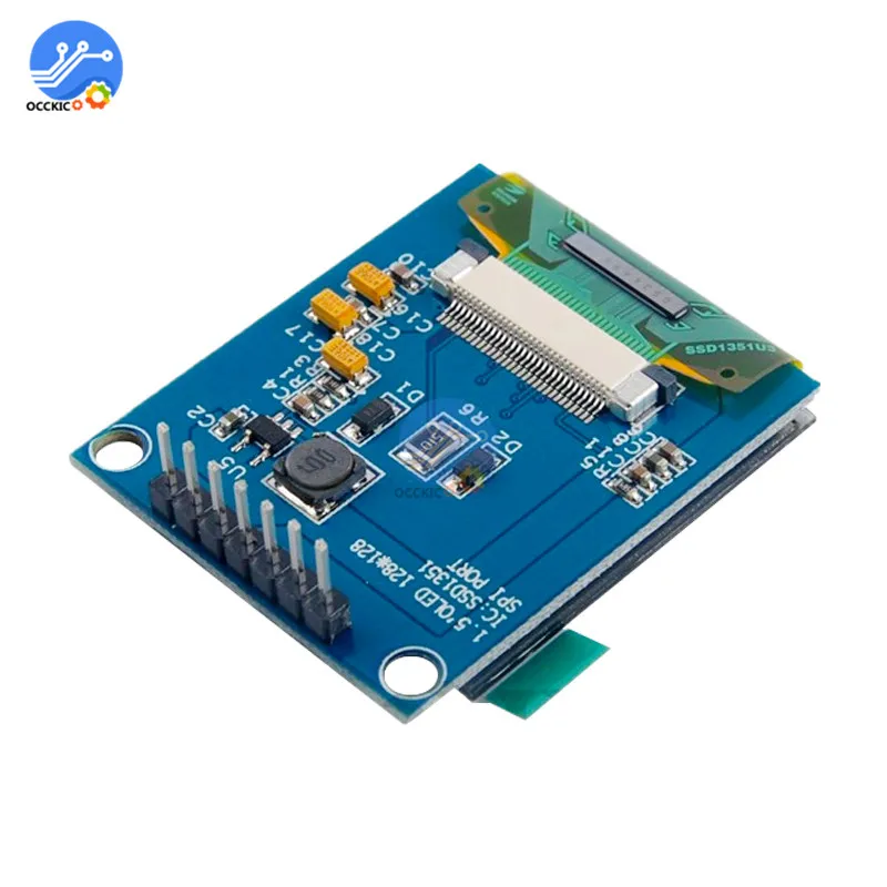1,5 дюймов 7PIN полноцветный oled-модуль экран дисплея SSD1351 привод IC 128(RGB)* 128 SPI ...