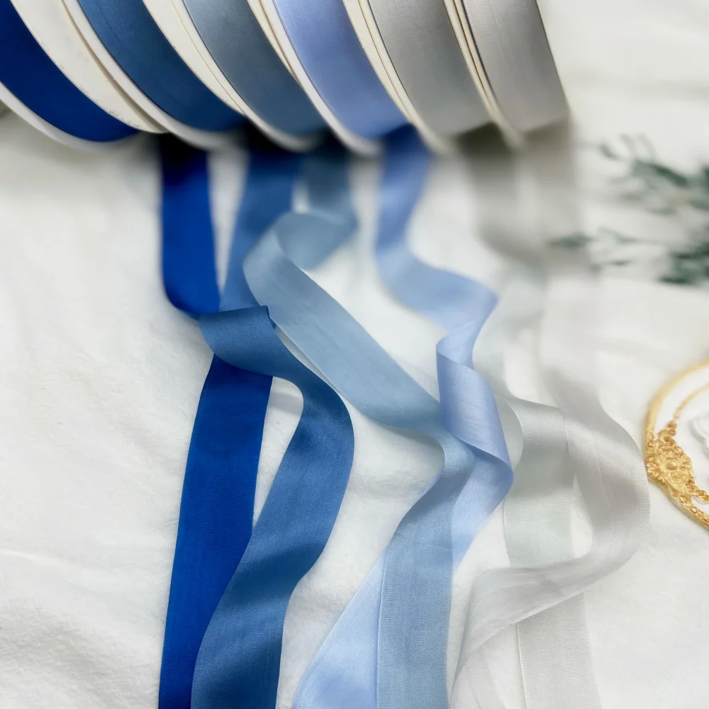 25mm Silk Satin Ribbons Thin Taffeta Silk Ribbon Flower Ribbon ...