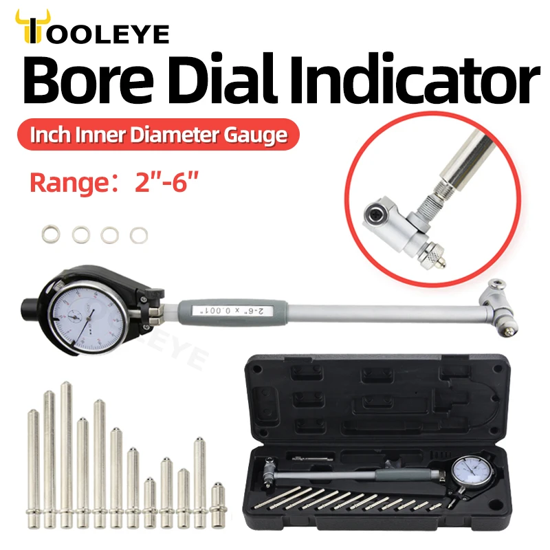 2"-6" Inch Dial Bore Gauge Bore Dial Indicator Inner Diameter Gauge ...