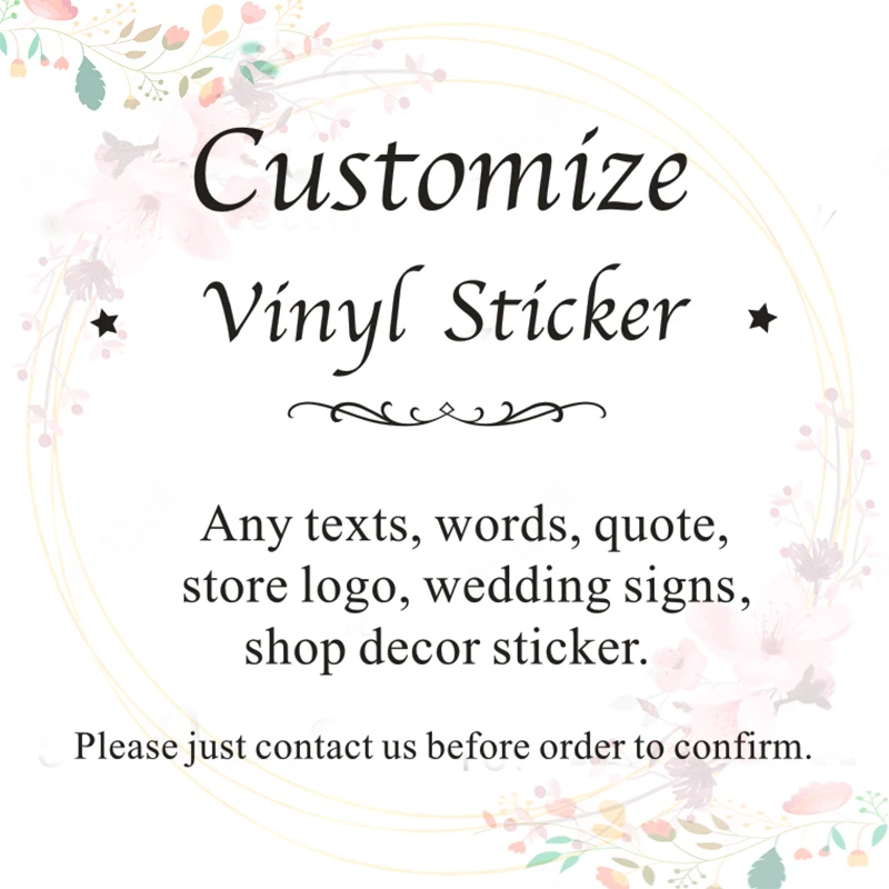 Custom Any Texts Quote Sticker Personalized Wall Sticker DIY Custom ...