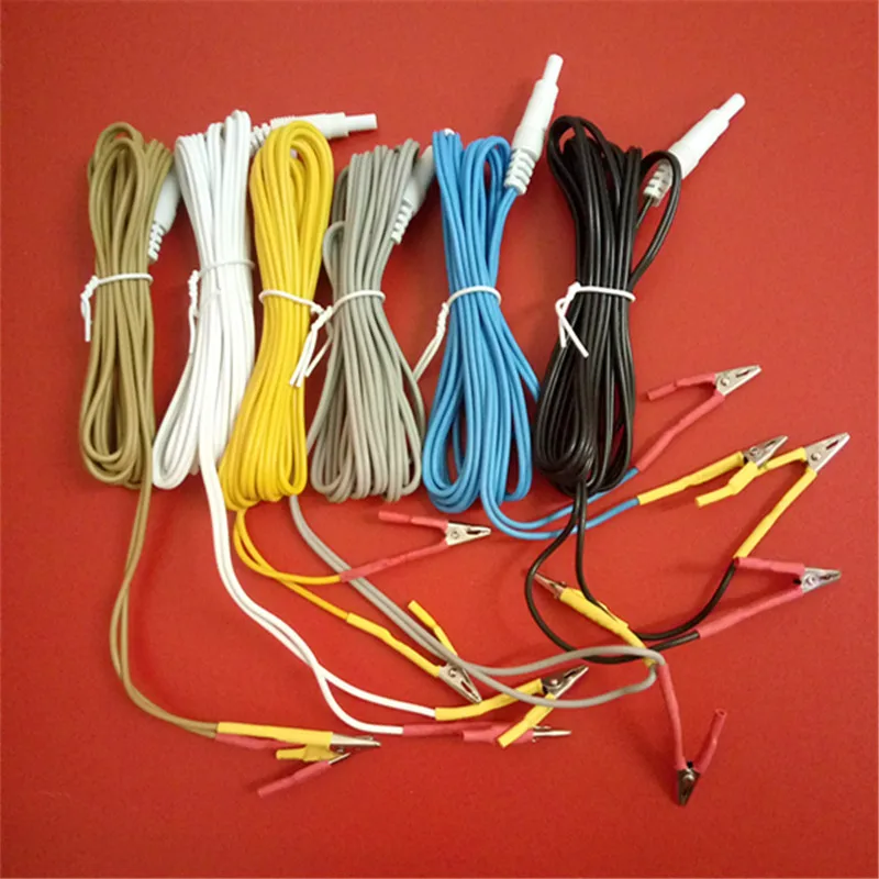 6pcs/lot 6 channels Alligator Clip Cable Acupuncture Needles clip for ...