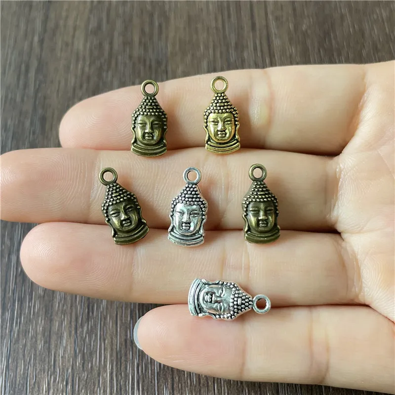 JunKang-Colgante-peque-o-de-cabeza-de-Buda-Retro-accesorio-de-joyer-a ...
