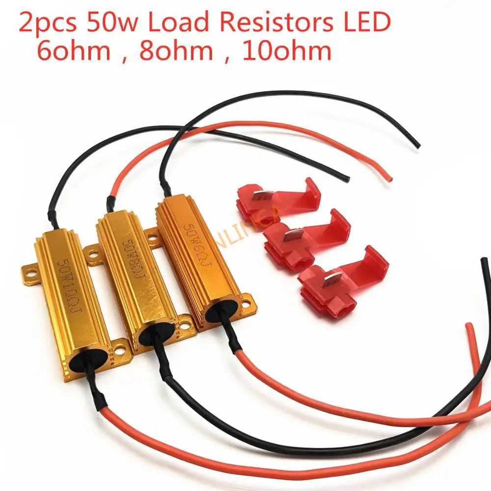 2pcs 50w 6ohm 8ohm 10ohm Load Resistors Led Flash Rate Turn Signals ...