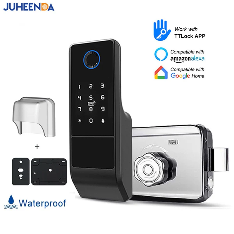 Waterproof Outdoor Fingerprint Smart Door Lock Bluetooth Remote Digital ...