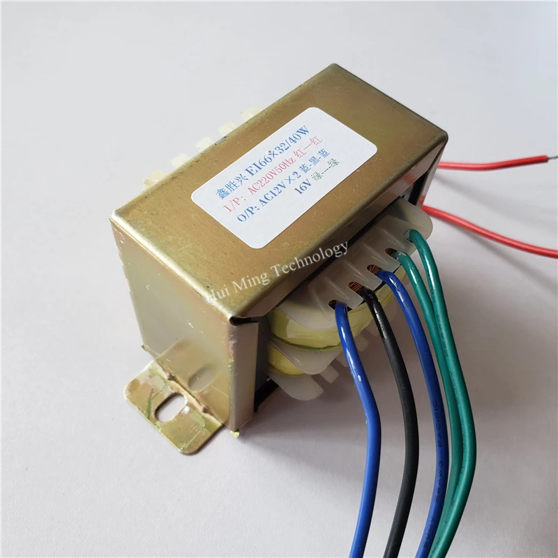 12V-0-12V 1.5A 16V 0.4A Transformer 220V input 40VA EI66*32 Multimedia ...