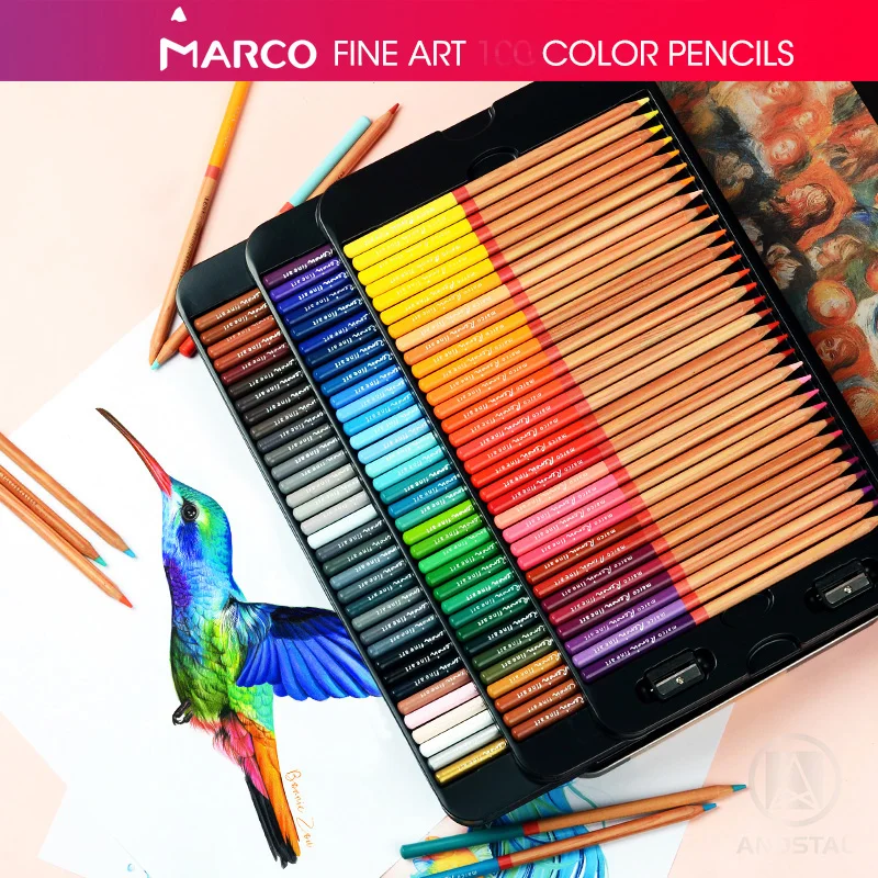 Marco Renoir Colored Pencils 12/24/36/48/72/100/120 Colors Oil Color ...