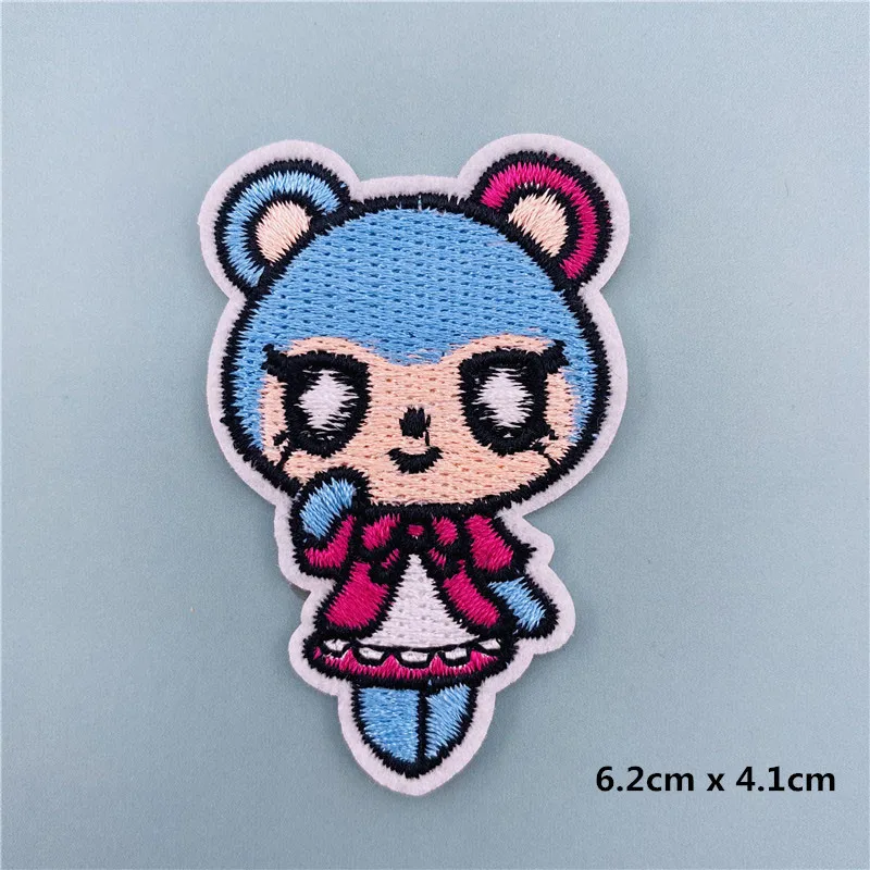 10 Style Animal Crossing Embroidery Iron On Patches Stripes Thermo ...
