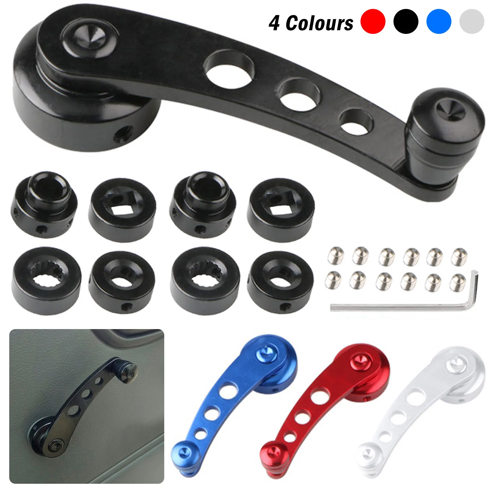 2Pcs Universal Car Window Handle Winder Riser Replacement Winder Crank ...