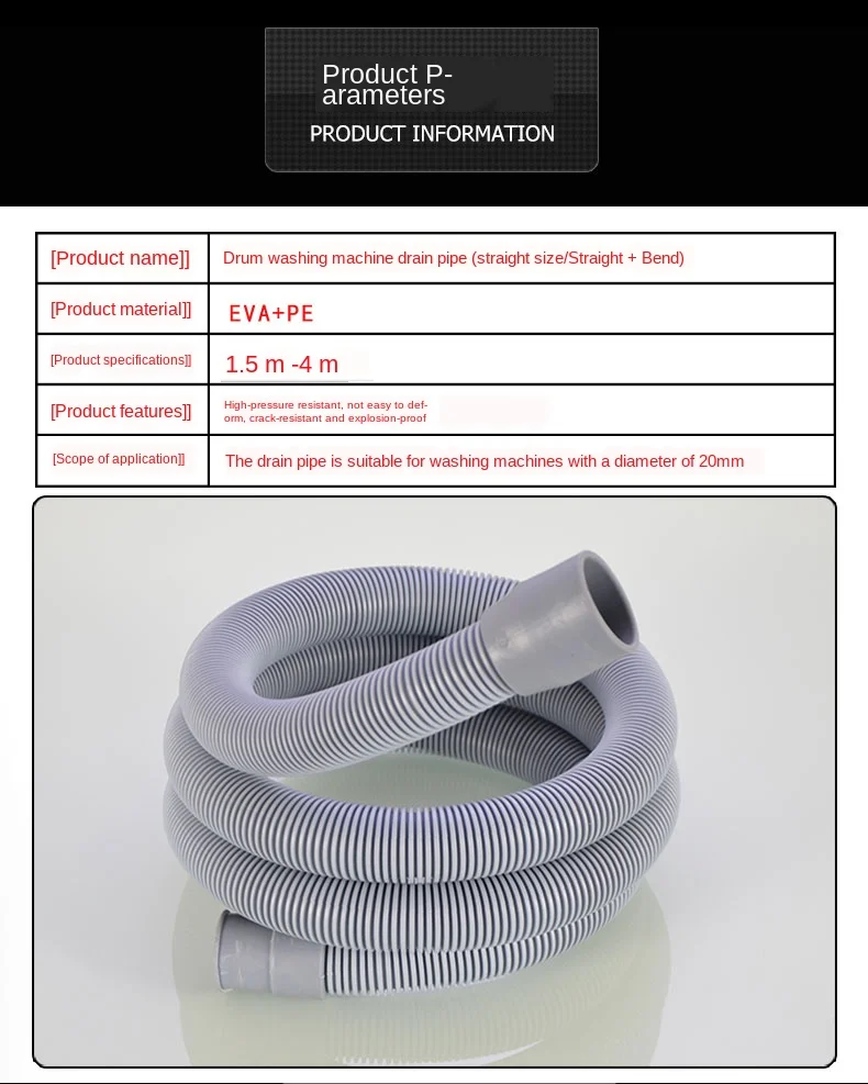 Tuyau,4 M straightly--Tuyau D'évacuation Des Eaux Usées Allongé 1.5 - 2 ...