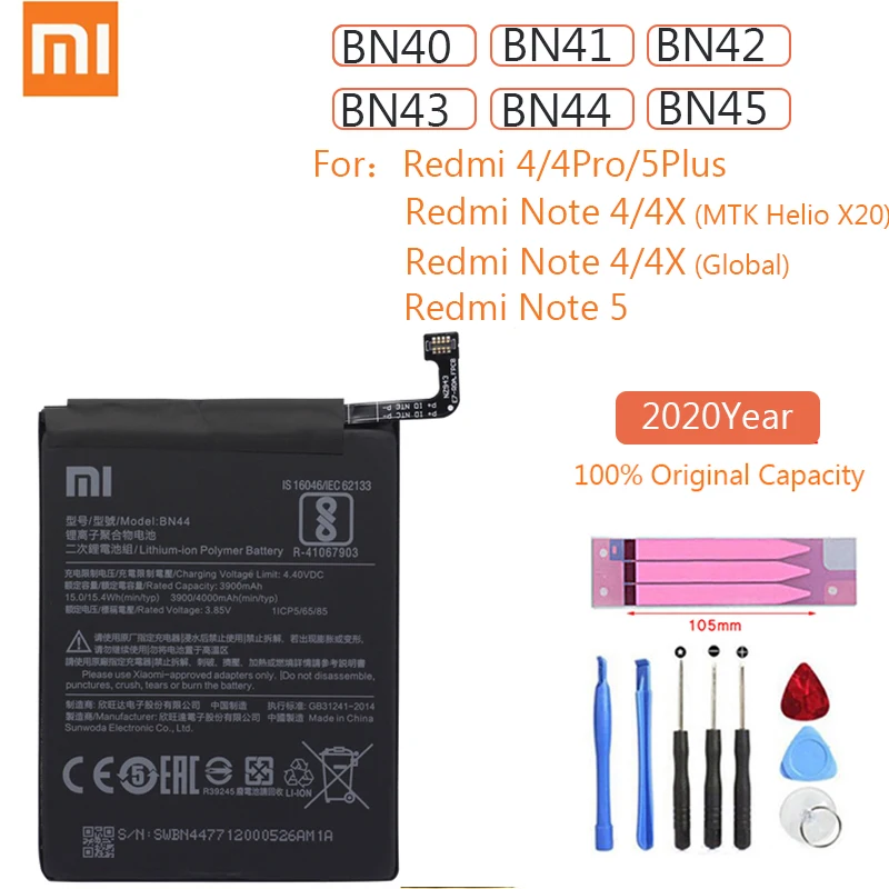 BN40 BN41 BN42 BN43 BN44 BN45 Original Xiao Mi Redmi 4 Pro 5 Plus ...
