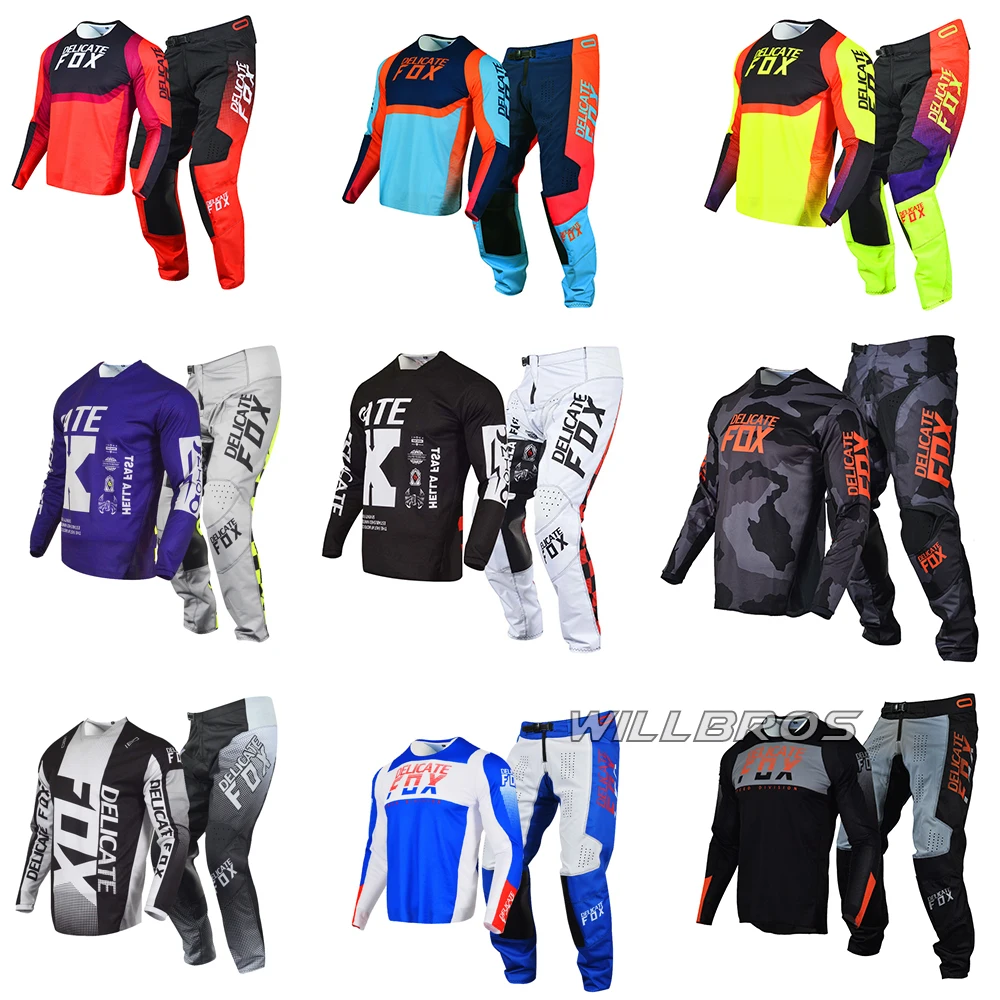 Motocross Racing Gear Set Delicate Fox 180 360 Jersey Pants MX Combo ...