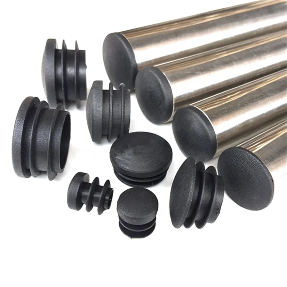 Black Curved Round Pipe Plug 16 19 25 28 32 35mm Cushion Chair Stool ...