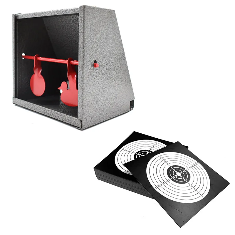 14x14cm Steel Shooting Target with 100PCS Papers Self Resetting Target ...