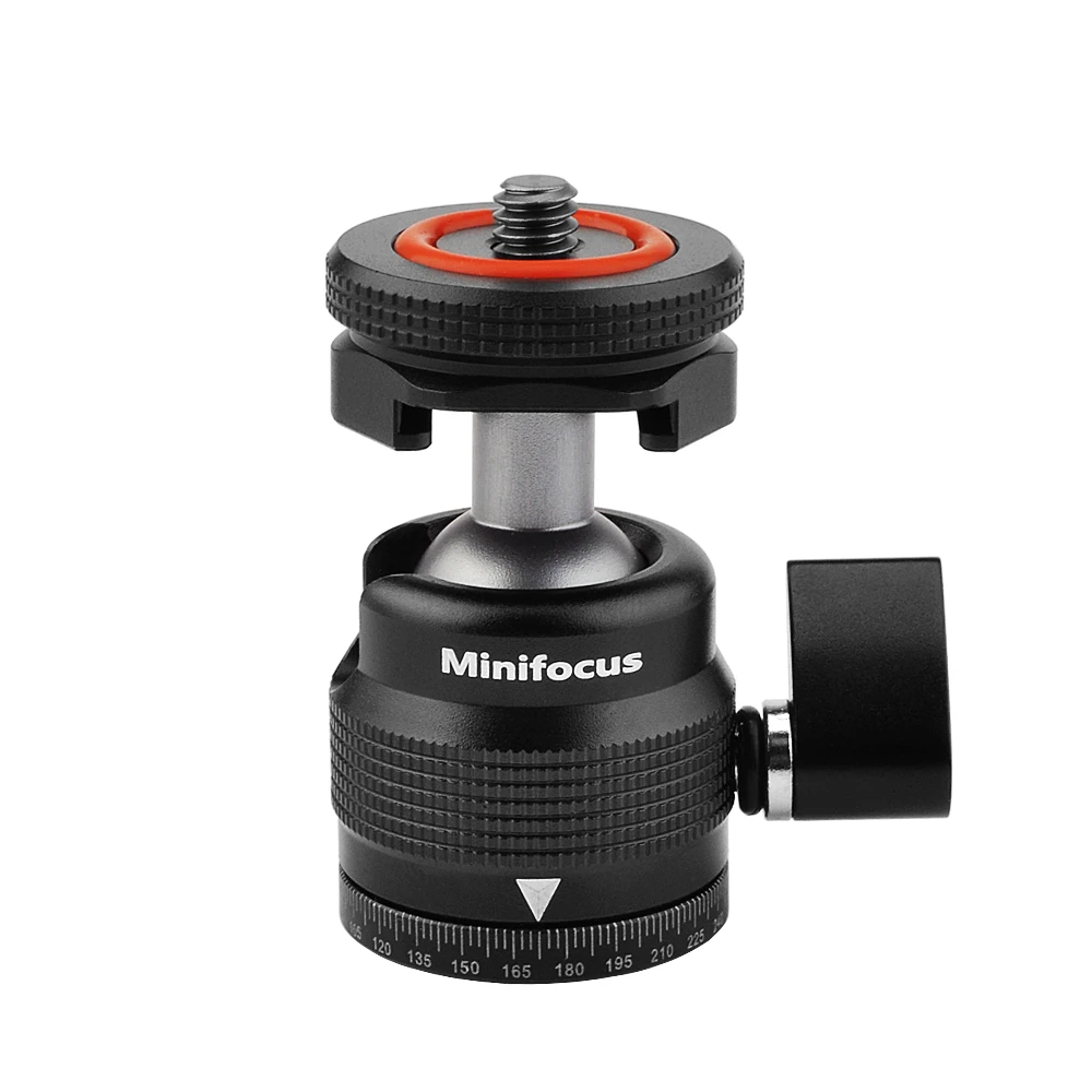 2in1 Mini Cold Shoe Ball Head 1/4 Screw Hot Shoe BallHead for Camera ...