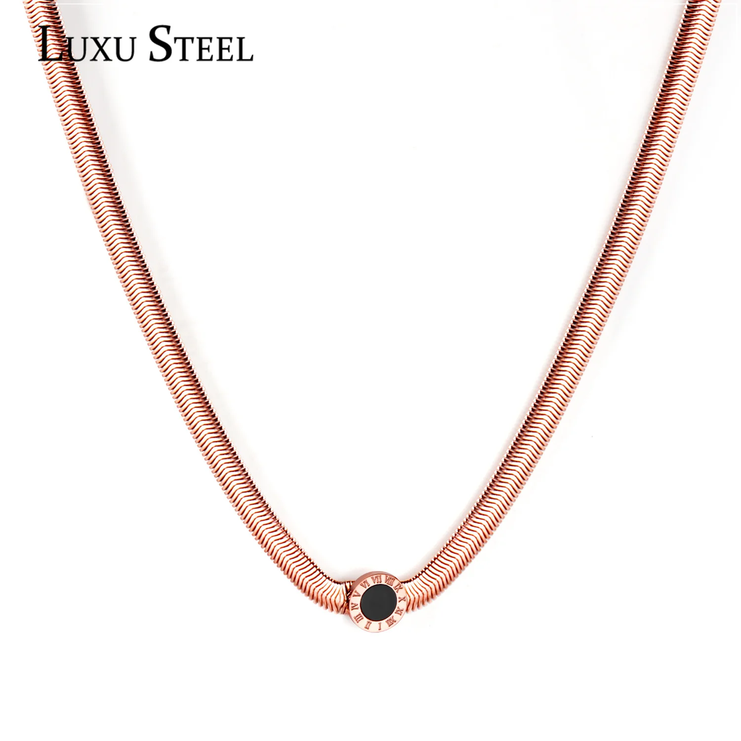 Luxusteel Hiphop Jewelry 6mm Width 40cm+5cm Rose Gold Color Snake ...