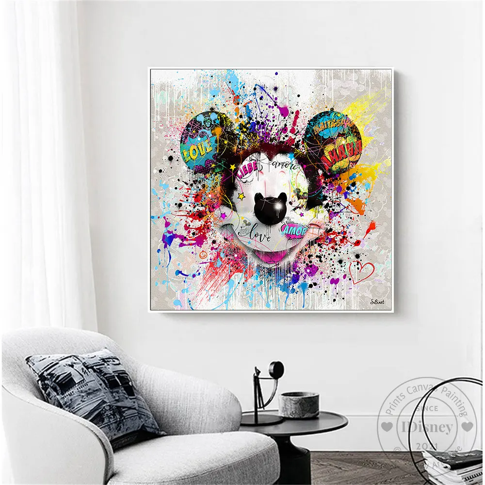 Póster de grafiti abstracto de Mickey Mouse de Disney, impresiones en ...