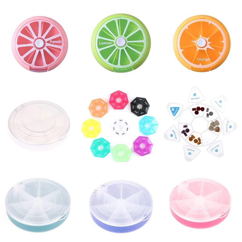 Pilulier,Boîte à médicaments carrée ronde 1 pièce, étui de voyage ...