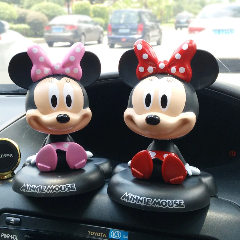 Mickey Minnie Mouse Toys Bobble Head Winnie The Pooh Pvc Model Shaking ...