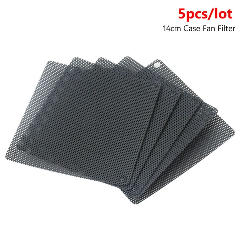5x 14cm Computer Mesh PVC PC Fan Dust Filter Dustproof Case Computer ...