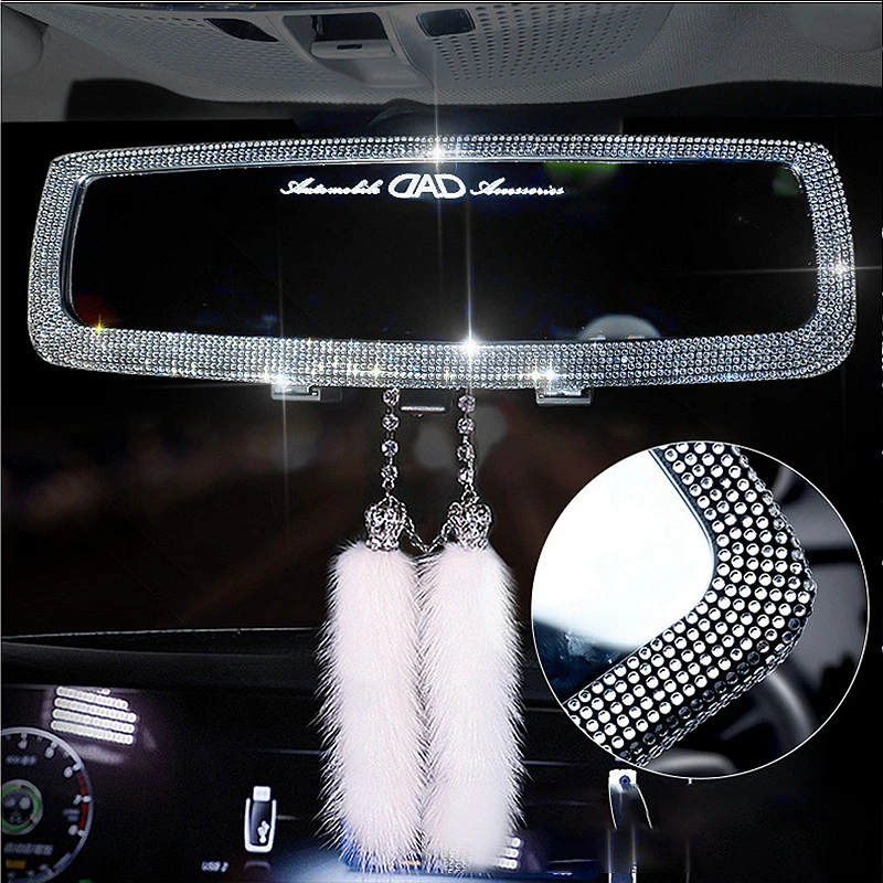 Rhinestone Car Interior Rearview Mirror Decoration Pendant Crystal ...