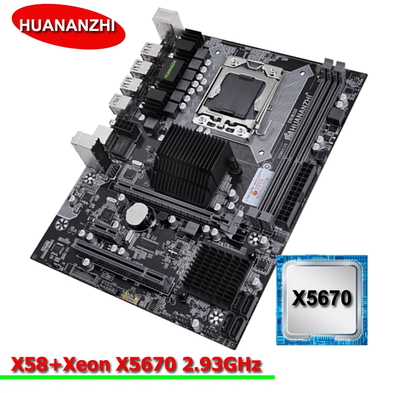 HUANANZHI X58 LGA1366 Motherboard USB3.0 Mainboard with CPU Intel Xeon ...