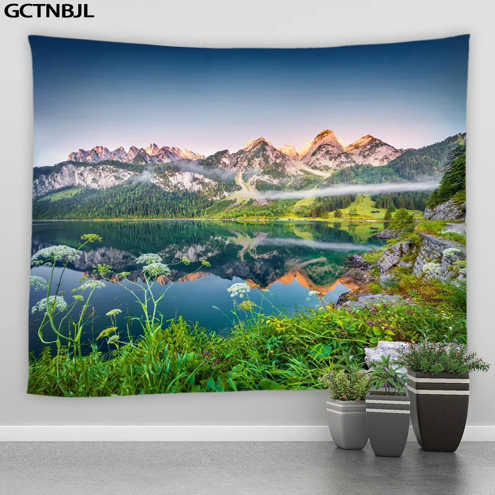 Papier peint Deco,Tapisserie de paysage naturel de cascade, tapis de ...