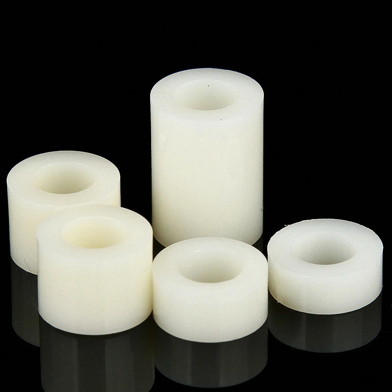 OD 9mm/10mm White Plastic Nylon Column M5 M6 ABS Non-Threaded Spacer ...