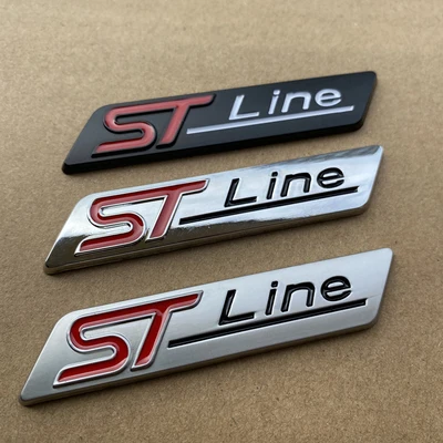 1x Metal Chrome Matt Black Stline St Line Car Emblem Badge Auto Decal ...