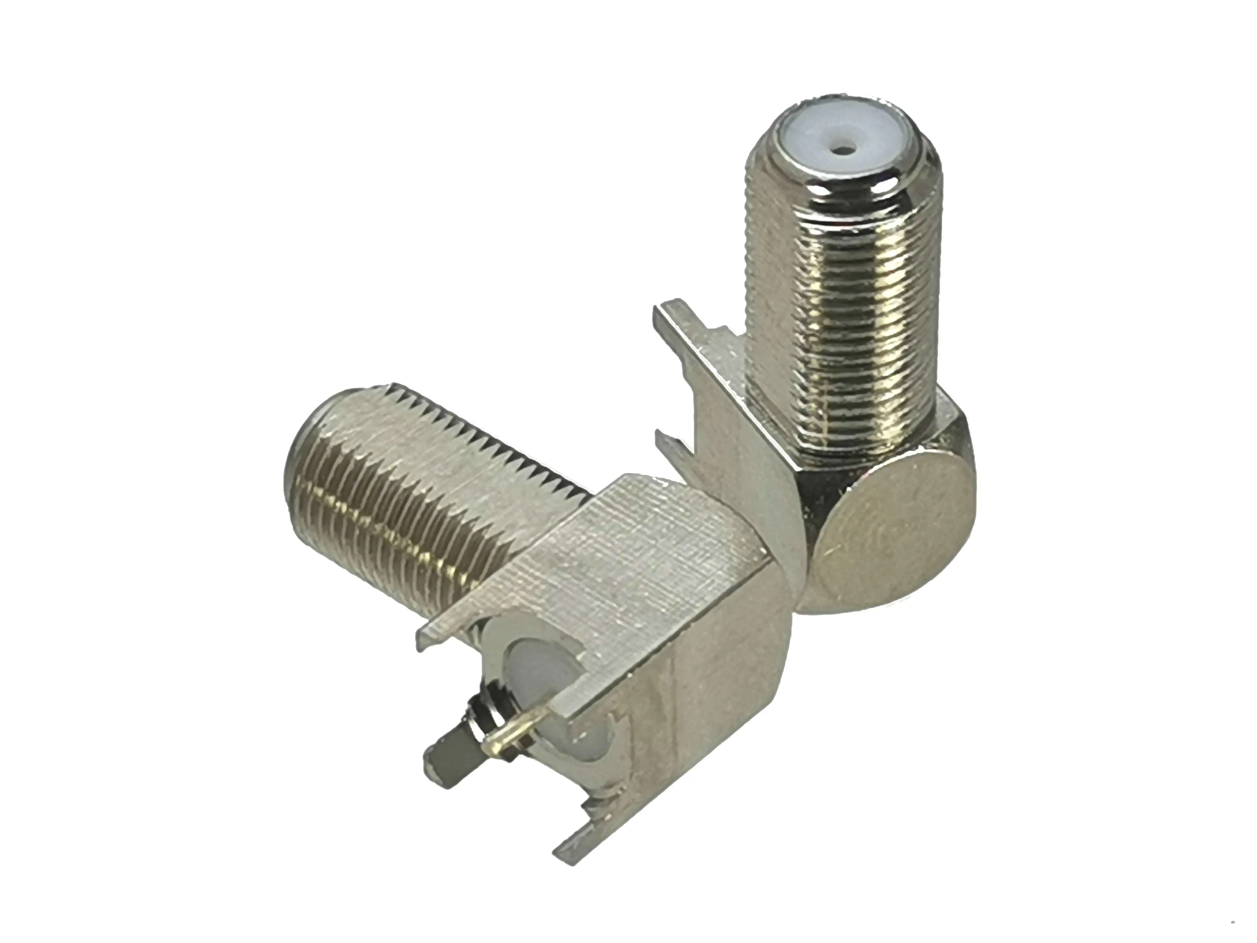Conector Coaxial F TV hembra, soldadura de ángulo recto para montaje en ...
