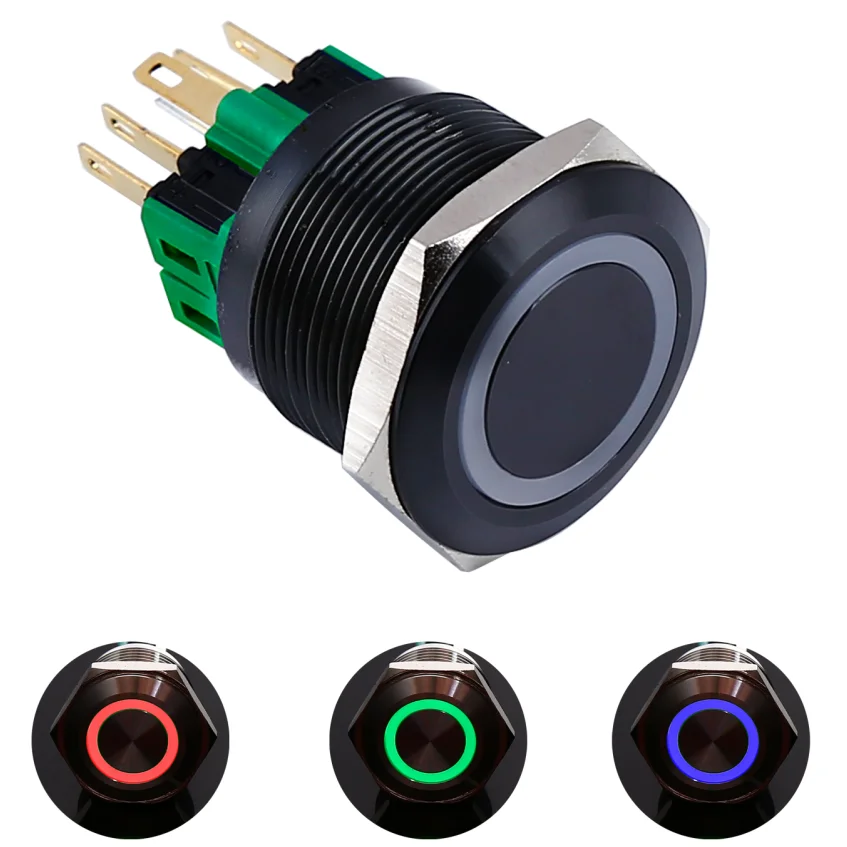 25mm black aluminium or Stainless steel RGB 3 led three color anti ...