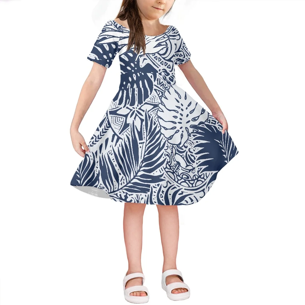 Girl Plus Size Kids Clothes Wholesale Party Polynesian Tribal Design ...