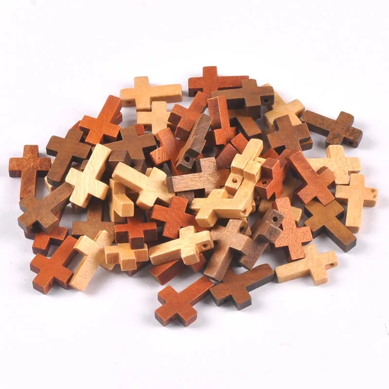DIY Wooden Cross Beads Hanging Ornaments Pendant Kids Gifts Jewelry ...