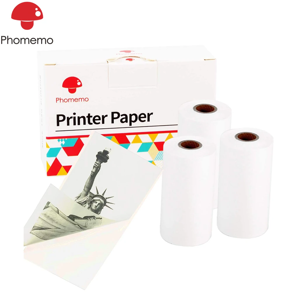 Phomemo Adhesive White Sticker Transparent Thermal Paper for Phomemo ...